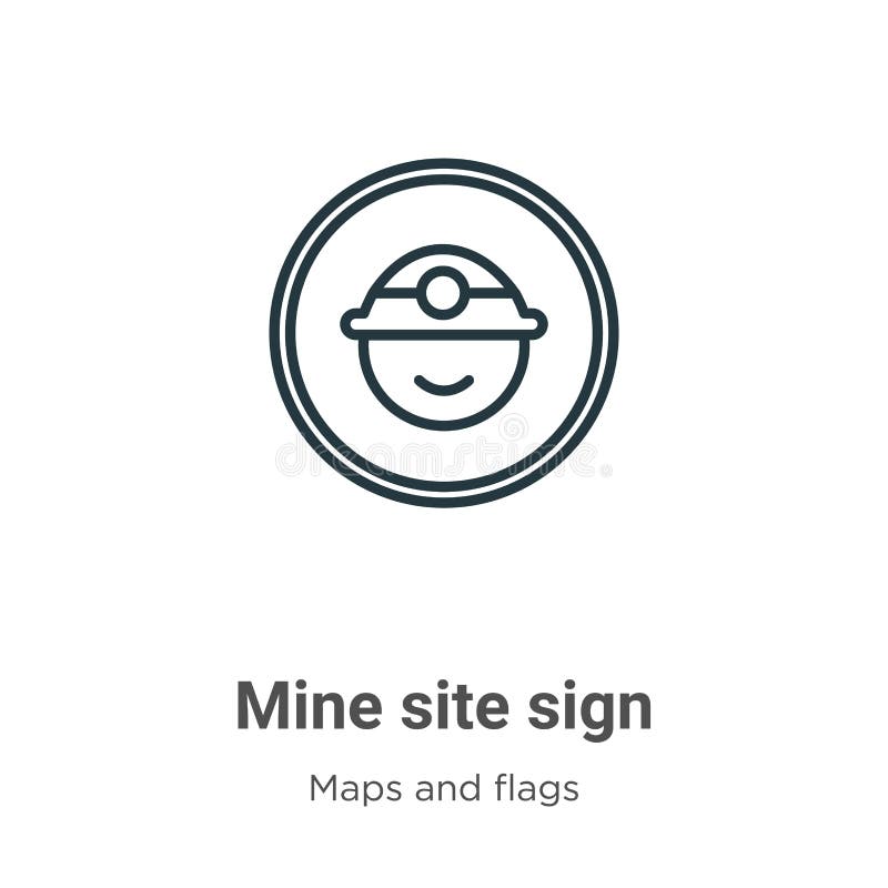 Mine Site Sign Vector Icon on White Background. Flat Vector Mine Site ...