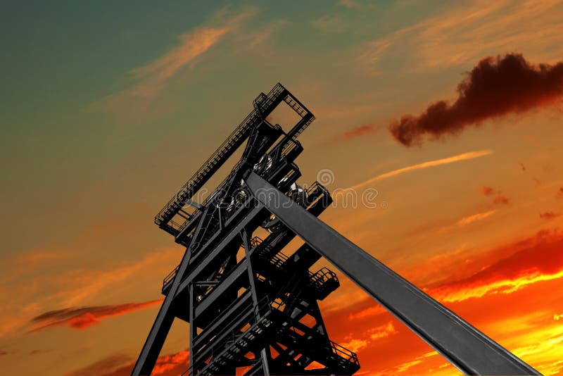 Mine tower stock image. Image of silhouette, coalpit - 20536973