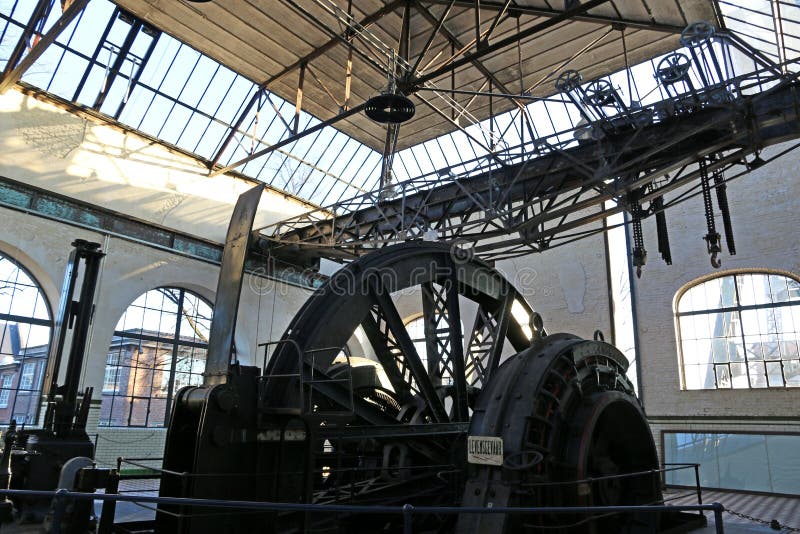 Mine winding engine editorial stock image. Image of machine - 150892064