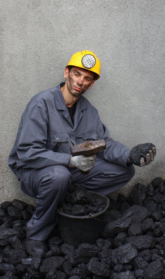Mine worker stock photo. Image of laborer, coal, hammer - 58993508