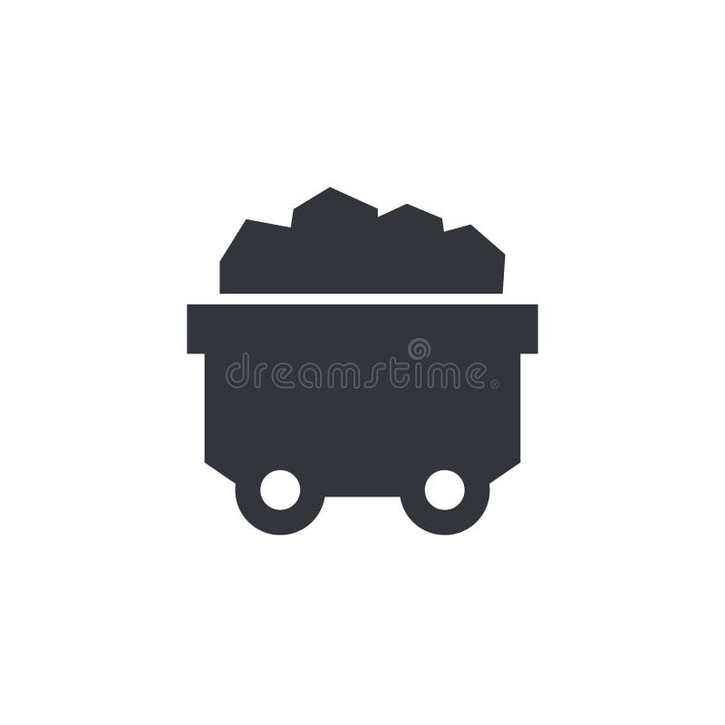 Minecart or Mine Wagon Icon Stock Vector - Illustration of minecart ...
