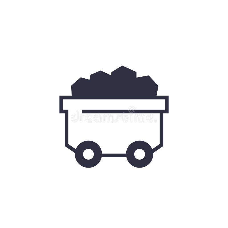 Minecart or Mine Wagon Icon on White Stock Vector - Illustration of ...