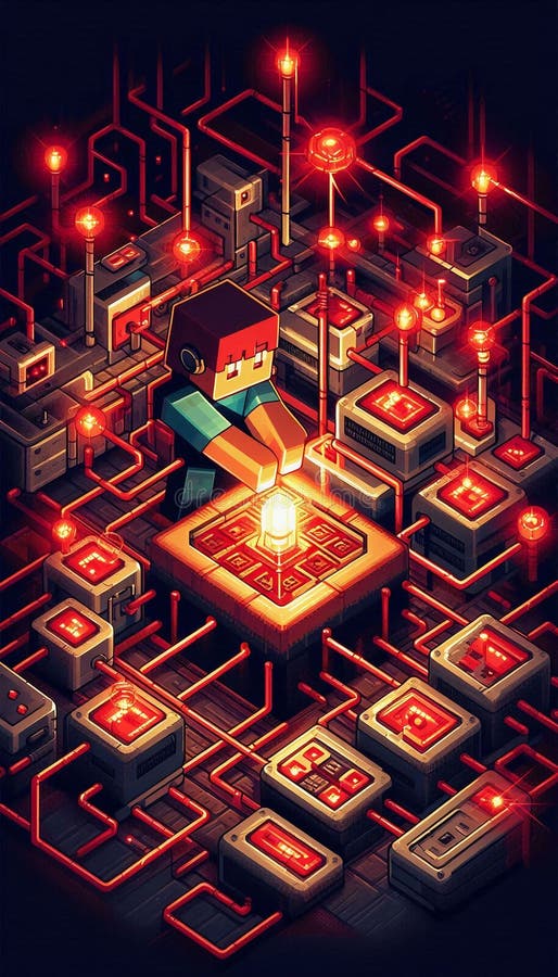 A Minecraft Engineer Handling Redstone Circuitry. Perfect for Tech ...