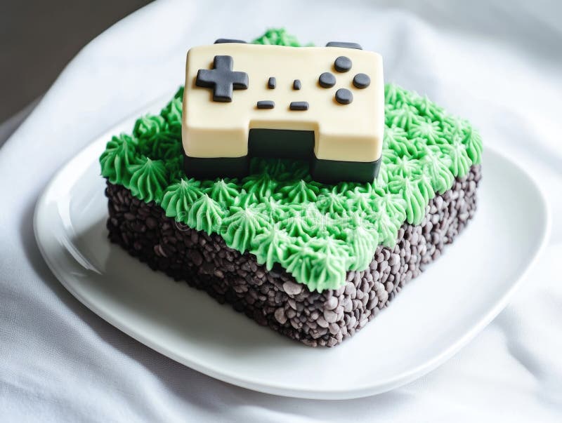 Minecraft Chocolate Birthday Cake Stock Image - Image of edible, game ...
