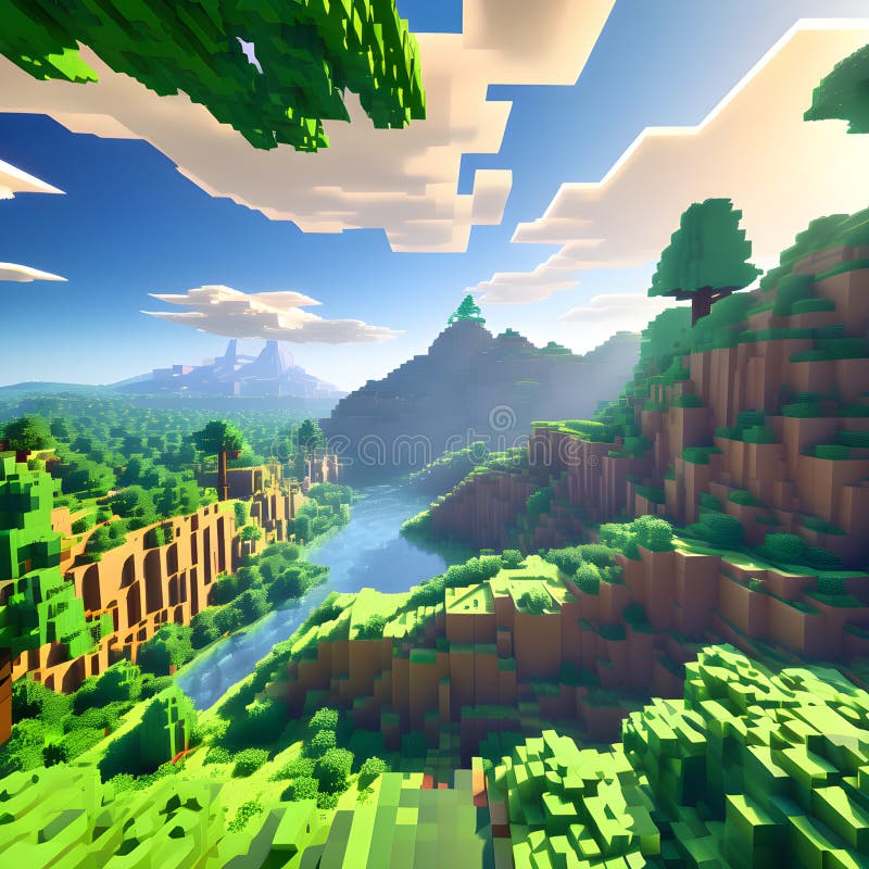 Minecraft Inspired Tornado. Minecraft Texture World. Generative AI ...