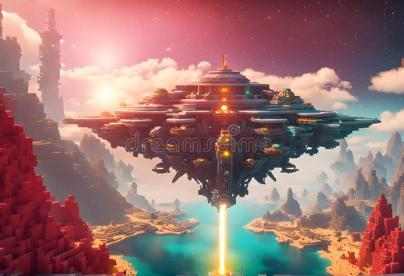 Minecraft Reality. Space Ship Lands into Minecraft World. Mind-blowing ...