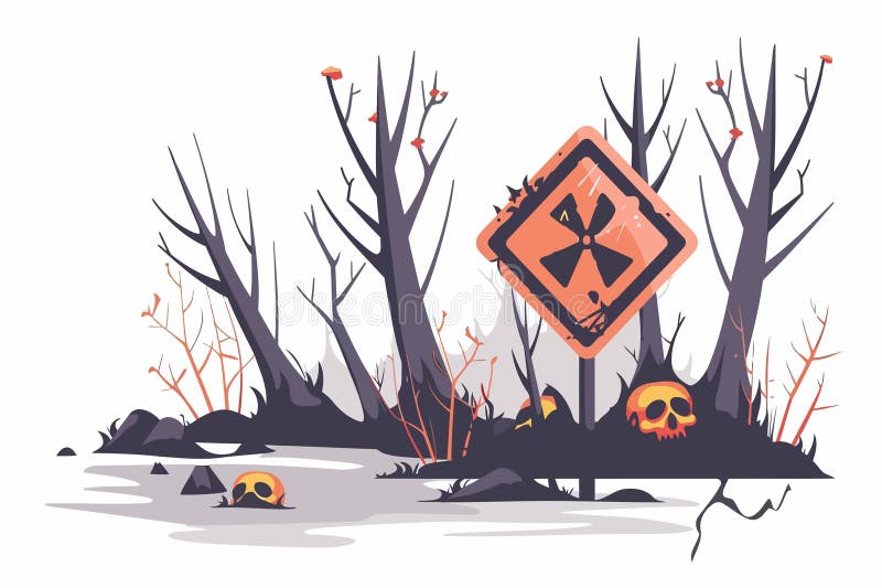 Minefield Danger Zone Isolated Vector Style Stock Vector - Illustration ...