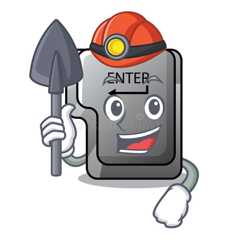 Miner Button Enter Isolated in the Cartoon Stock Vector - Illustration ...