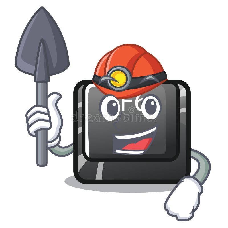 Miner Button F6 on the Shape Cartoon Stock Vector - Illustration of ...