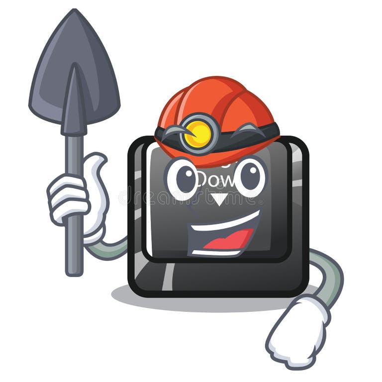 Miner Button Page Down Shape the Mascot Stock Vector - Illustration of ...