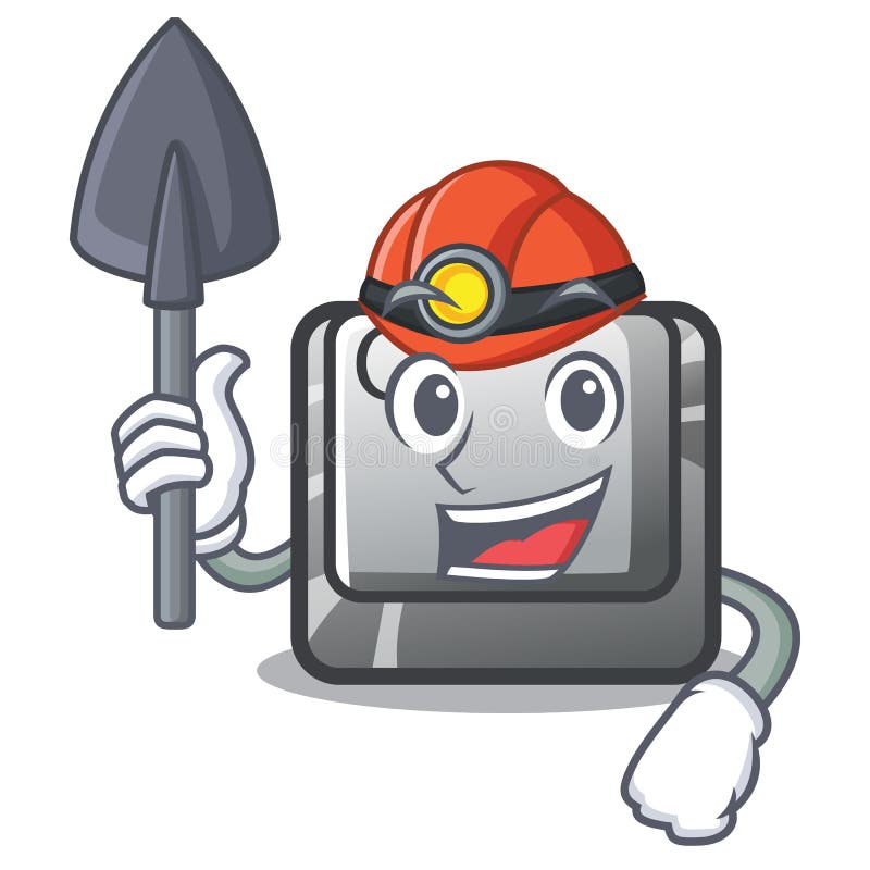 Miner Button Q in the Character Shape Stock Vector - Illustration of ...