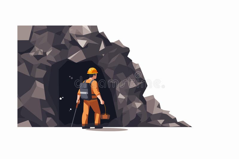 Miner in Cave Vector Flat Minimalistic Isolated Illustration Stock ...