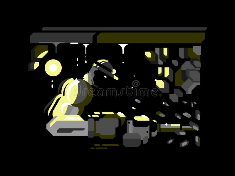 Miner Character Design Flat Stock Vector - Illustration of exploitation ...
