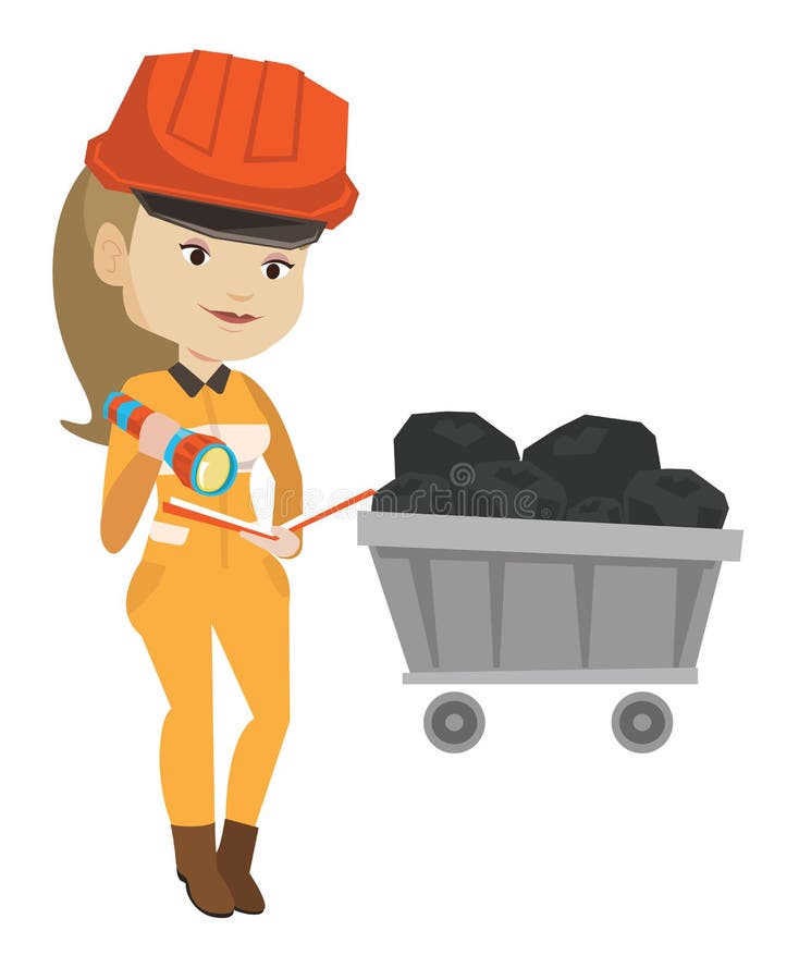 Miner Checking Documents Vector Illustration. Stock Vector ...