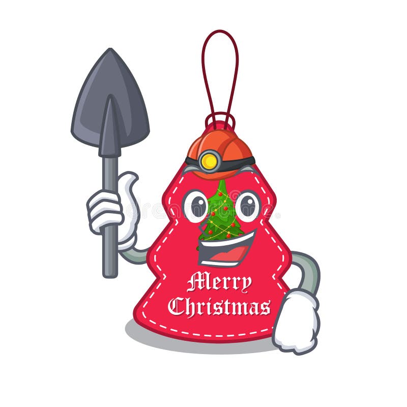 Miner Christmas Tag Hanging of Character Door Stock Vector ...