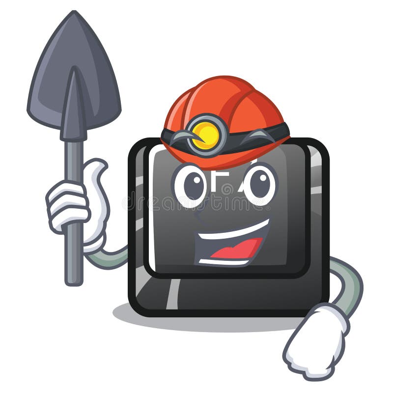 Miner F7 Button Installed in Computer Cartoon Stock Vector ...