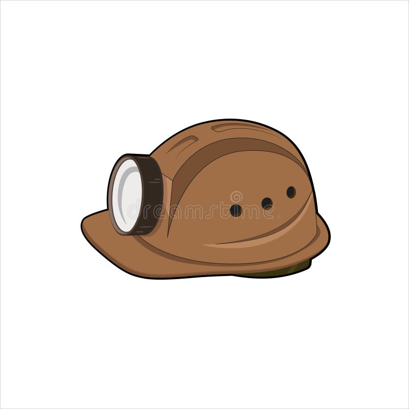 Mining Helmet With Lamp Vector Illustration Stock Vector - Illustration ...