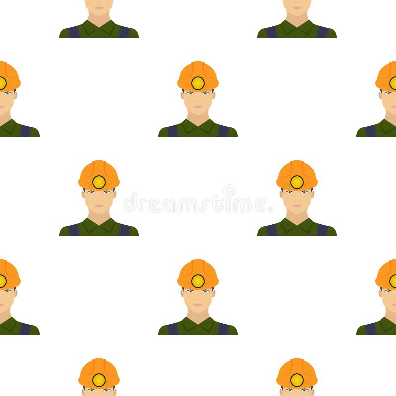 Miner Icon in Cartoon Style Isolated on White Background. Mine Pattern ...