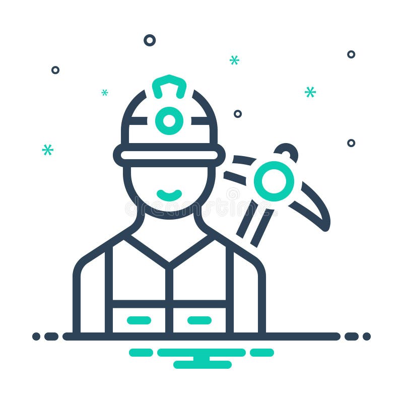 Mix Icon for Miner, Digger and Collier Stock Vector - Illustration of ...