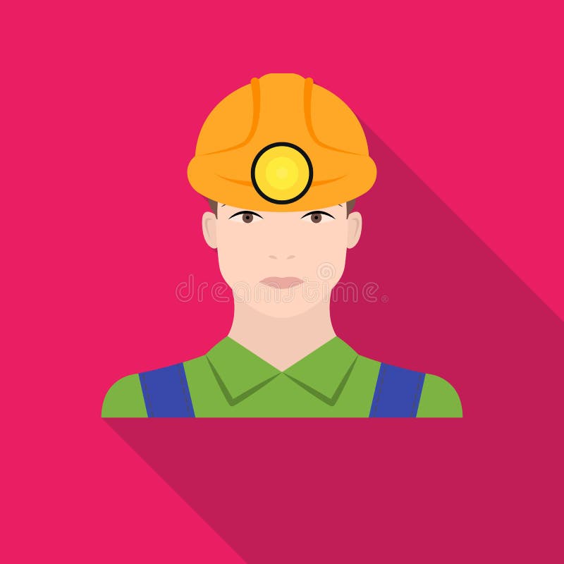 Miner Icon in Flat Style Isolated on White Background. Mine Symbol ...