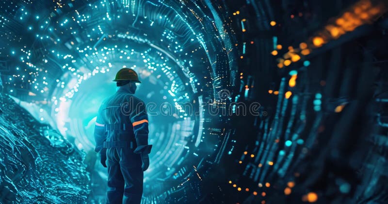 Miner Icon Surrounded by Data Flows, Illustrating the Process of ... Miner Icon Surrounded by Data Flows, Illustrating the Process of ...