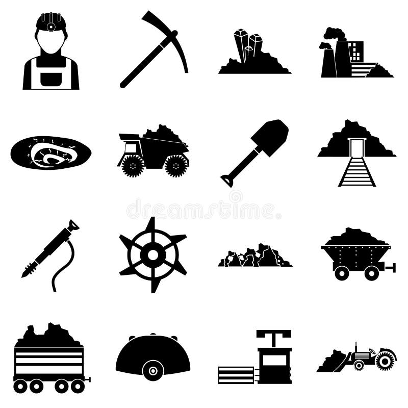 Quarry icons set 9 vector stock vector. Illustration of hole - 115304966