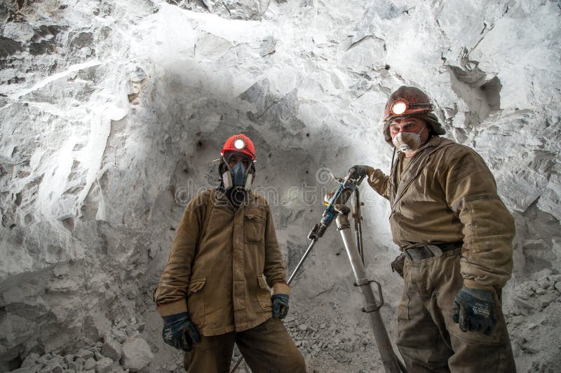 Miner inside a gold mine. editorial photography. Image of danger - 65811687