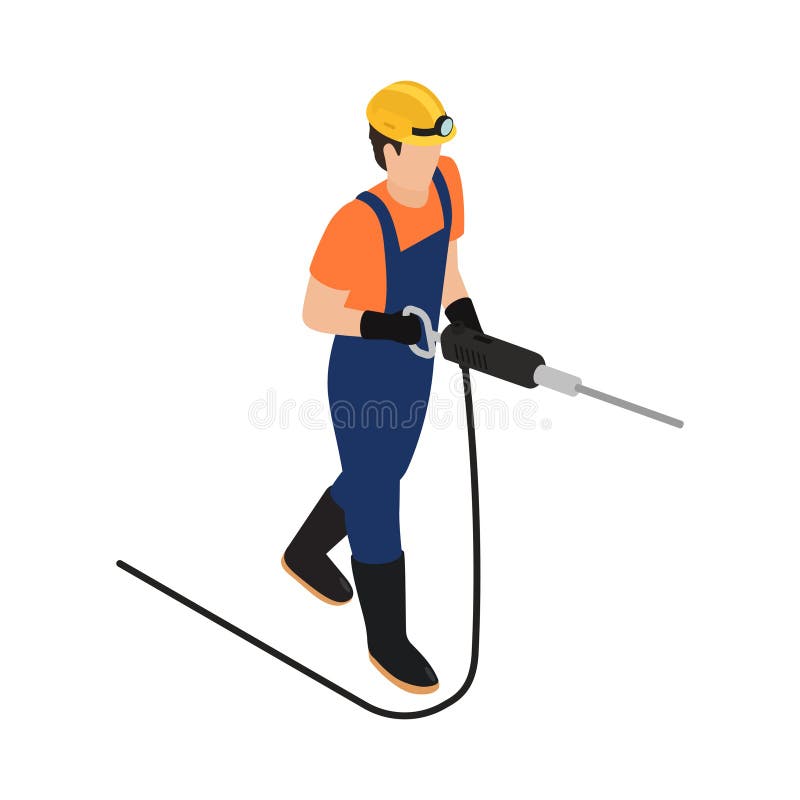 Miner Isometric Illustration Stock Vector - Illustration of mineral ...