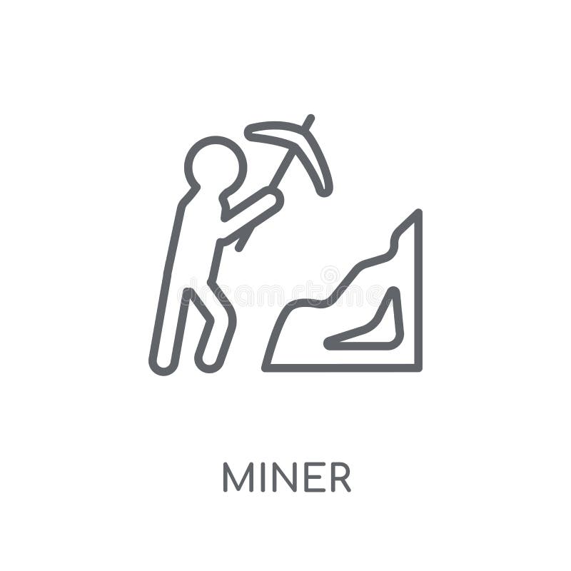Miner Linear Icon. Modern Outline Miner Logo Concept on White Ba Stock ...