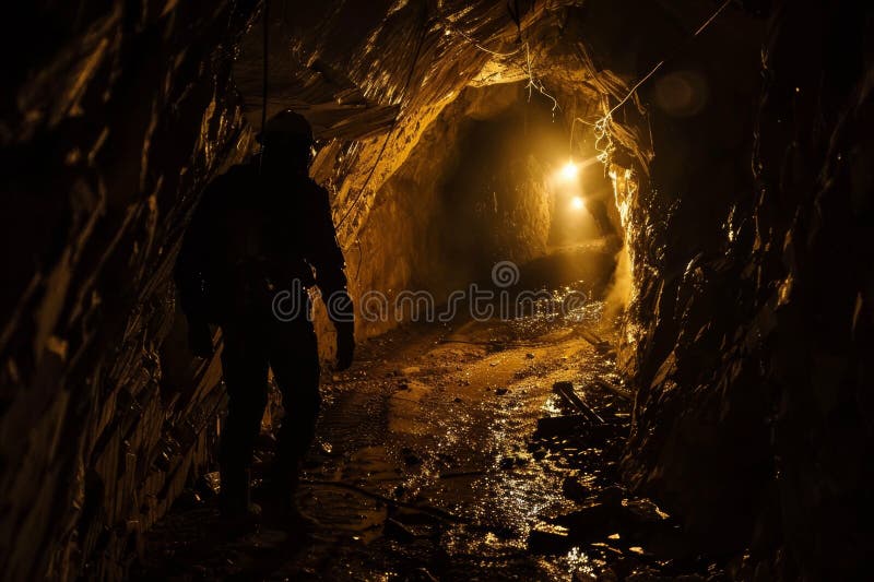 Miner in the Mine,hard Working Proffession Concept Stock Photo - Image ...