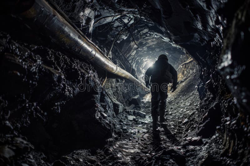 Miner in the Mine,hard Working Proffession Concept Stock Image - Image ...
