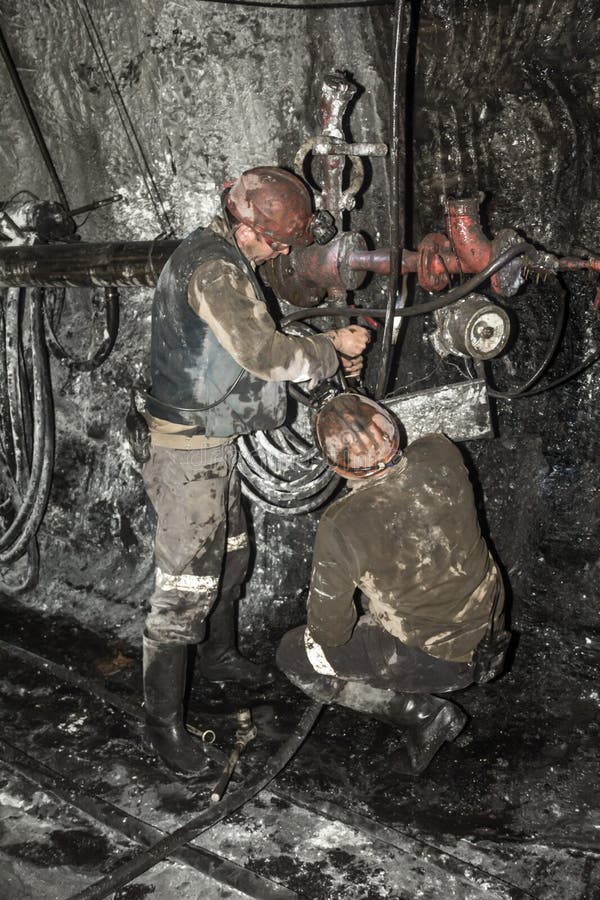 Miner in a mine editorial stock photo. Image of engineering - 74820313