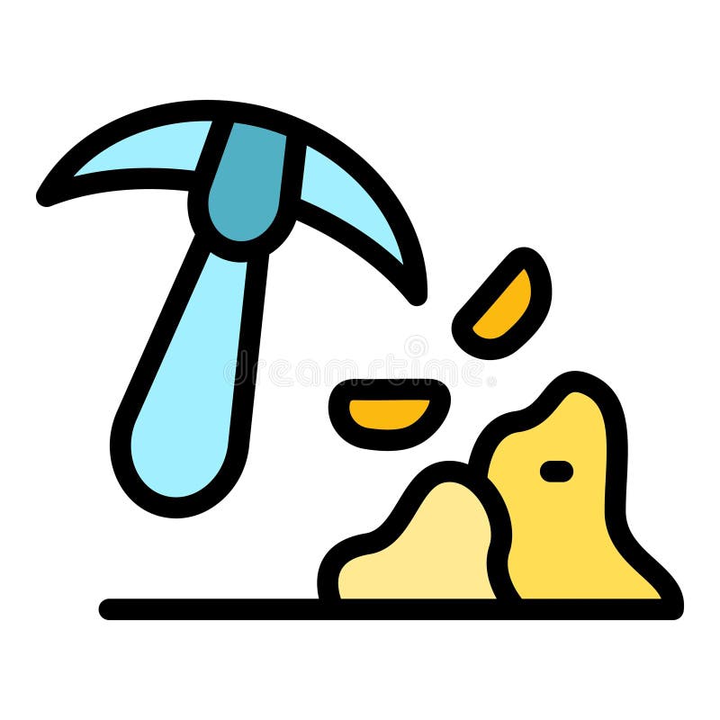 Miner Pickaxe Icon Vector Flat Stock Vector - Illustration of lamp, golden: 289207582