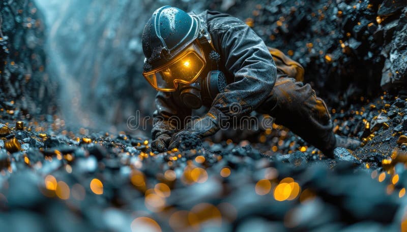 Miner in Overalls when Working with Breed Stock Image - Image of worker ...