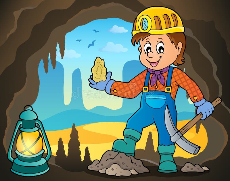 Miner theme image 4 stock vector. Illustration of lantern - 114039539
