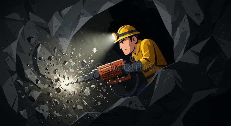 Jackhammer Rock Drilling Stock Illustrations – 90 Jackhammer Rock ...