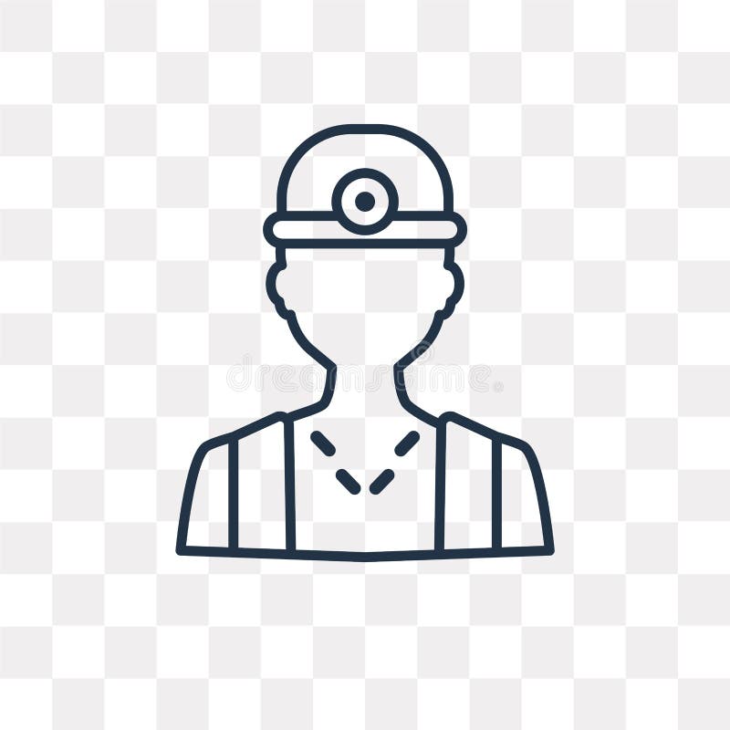 Miner Vector Icon Isolated On Transparent Background, Linear Min Stock ...