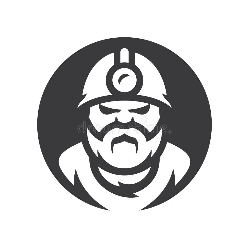 Miner Vector Silhouette Sign. Stock Vector - Illustration of rock ...