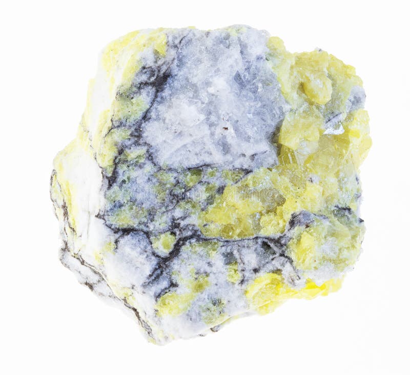 Azufre Crudo (azufre, Piedra Del Azufre) En Blanco Foto de archivo ...