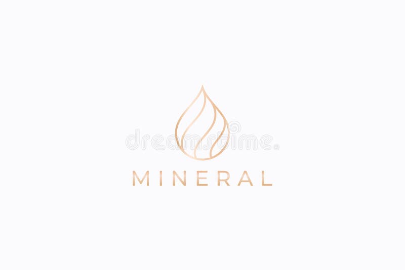 A Gold Water Drop Logo Mineral Branding Beauty Care Stock Vector ...