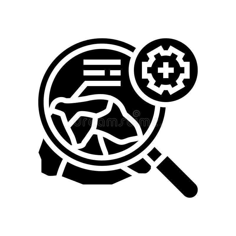 Mineral Analysis Mining Glyph Icon Vector Illustration Stock Vector ...