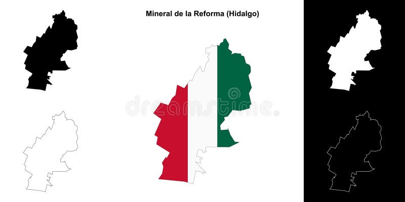 Mineral De La Reforma Outline Map Stock Illustration - Illustration of ...