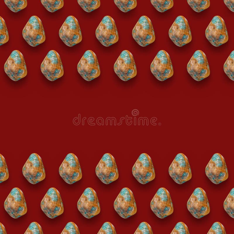 Mineral Gemstones Pattern on Red Background, Stones Photography ...