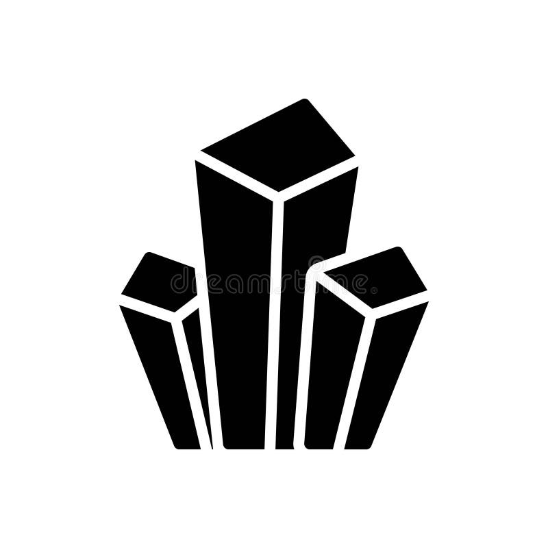 Black Solid Icon for Mineral, Metallic and Crystal Stock Vector ...