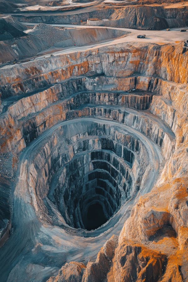 Mineral Mining Pit stock photo. Image of feature, construction - 390116942