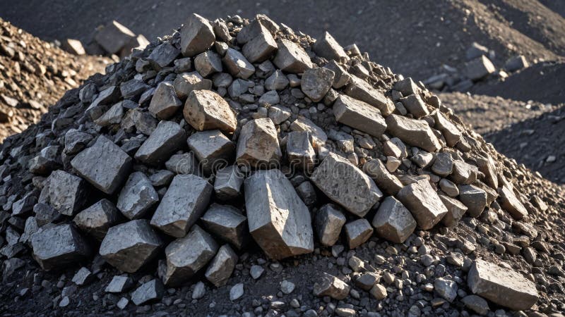 Mineral Mining Riches Lead Ore Pile Photography Stock Illustration ...
