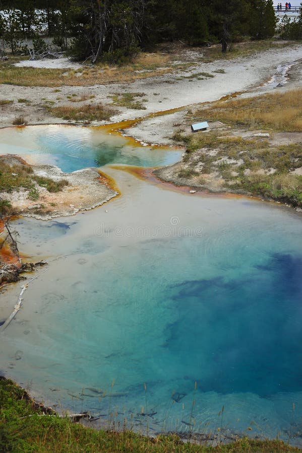 Mineral Pools at Yellowstone Stock Image - Image of river, geological ...
