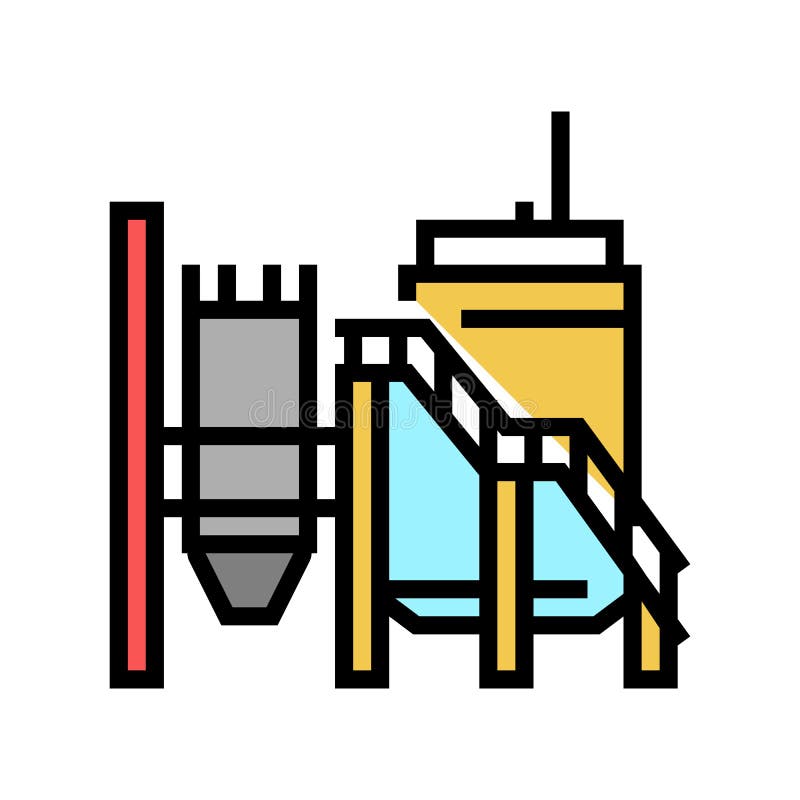 Mineral Processing Plant Color Icon Vector Illustration Stock Vector ...