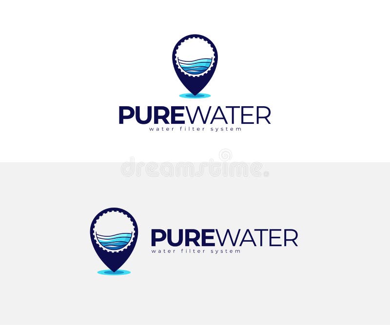 Mineral Pure Water and Pin Logo Design Template Stock Vector ...