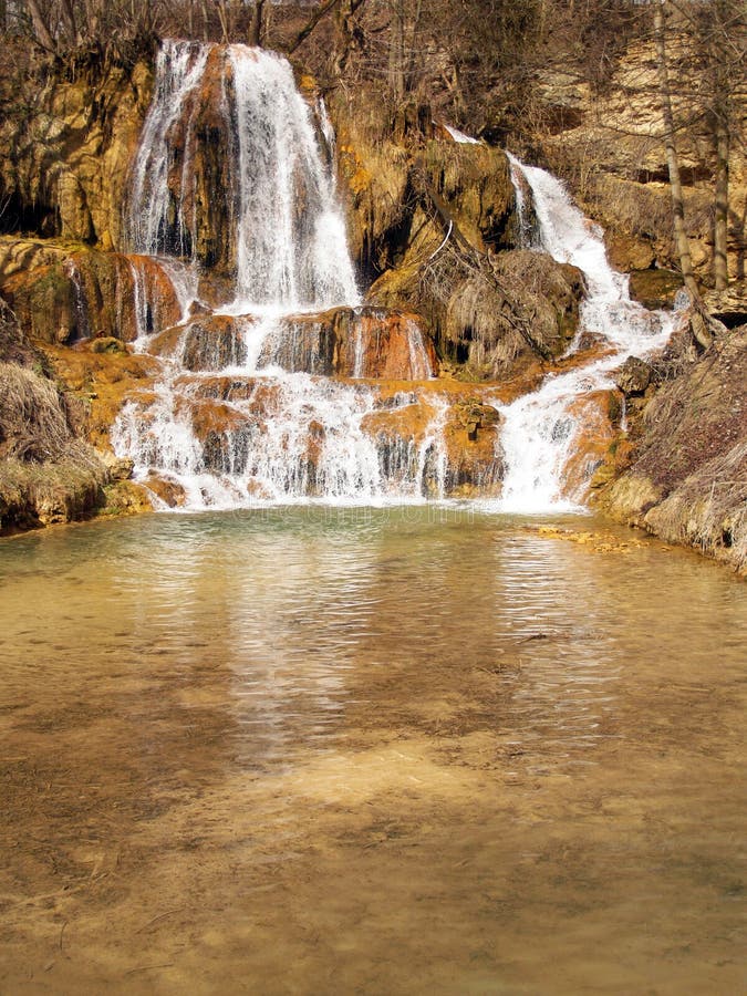 Mineral-rich Waterfall in Lucky Village, Slovakia Stock Photo - Image ...